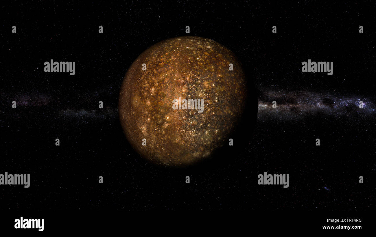 Calisto Planet Solar System space isolated illustration Stock Photo - Alamy