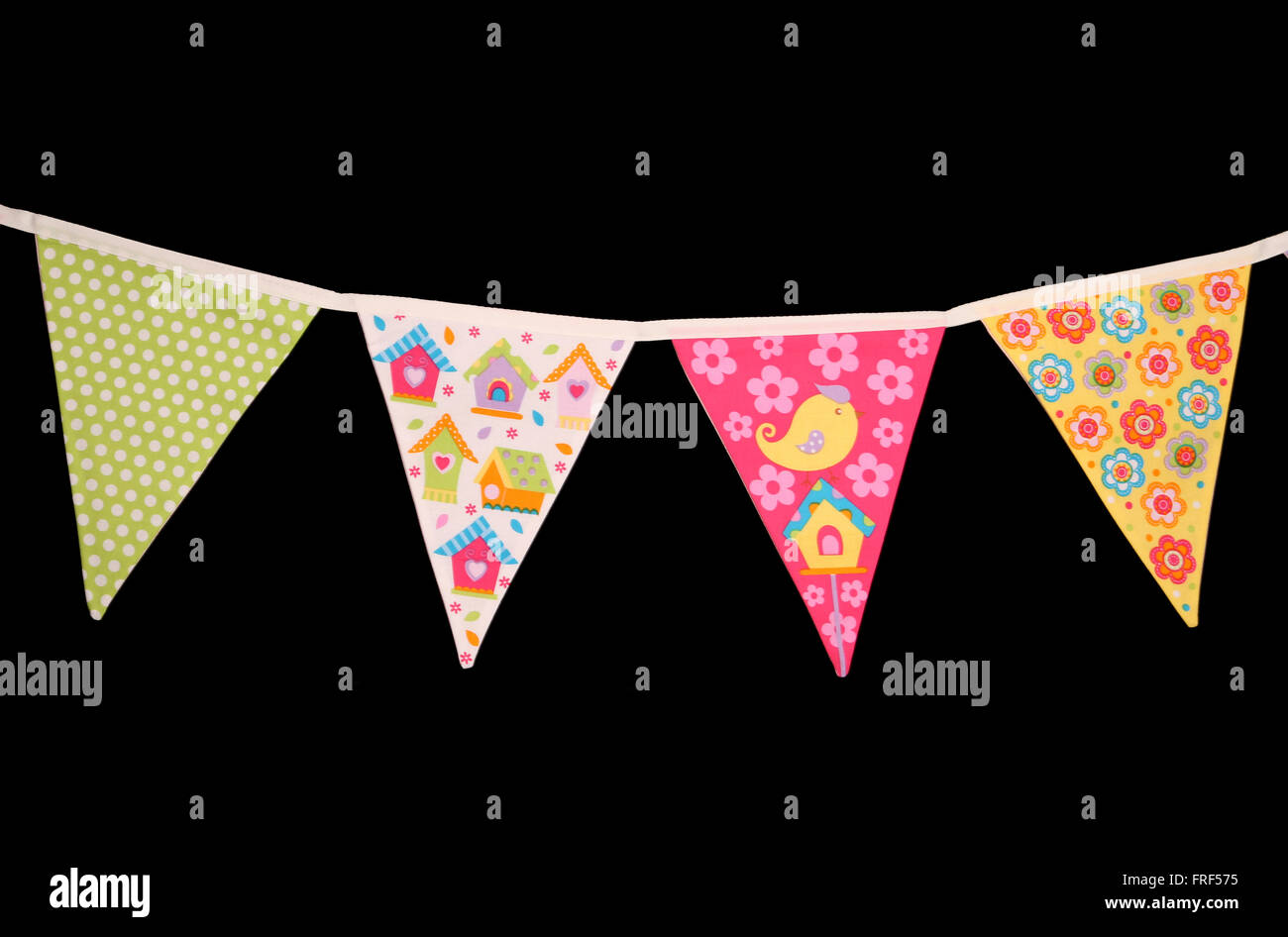 Bunting black background Stock Photo - Alamy