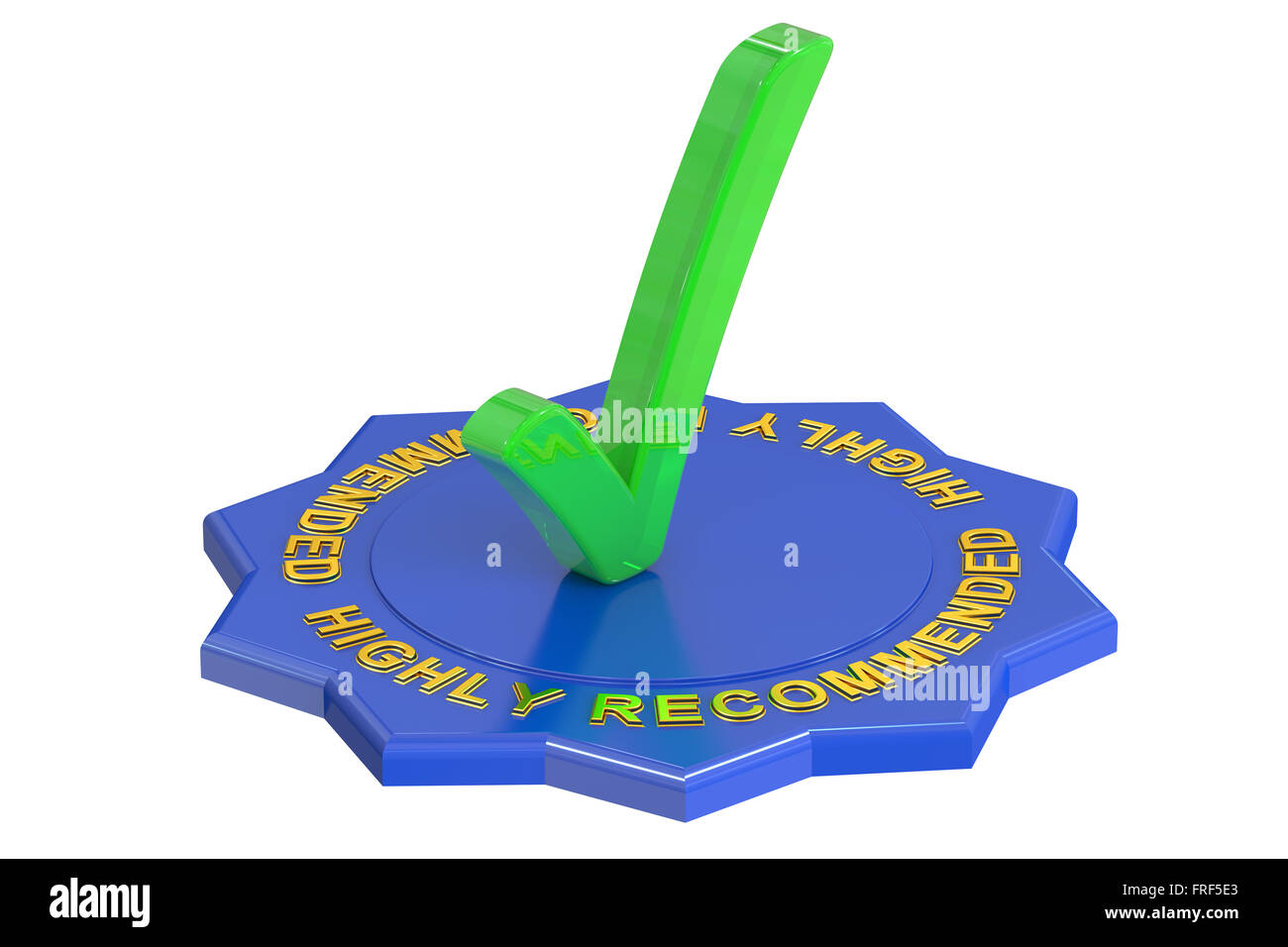 Highly Recommended label isolated on white background Stock Photo - Alamy