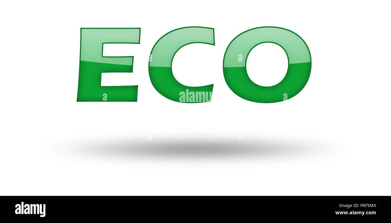 Word Eco with green letters and shadow Stock Photo - Alamy