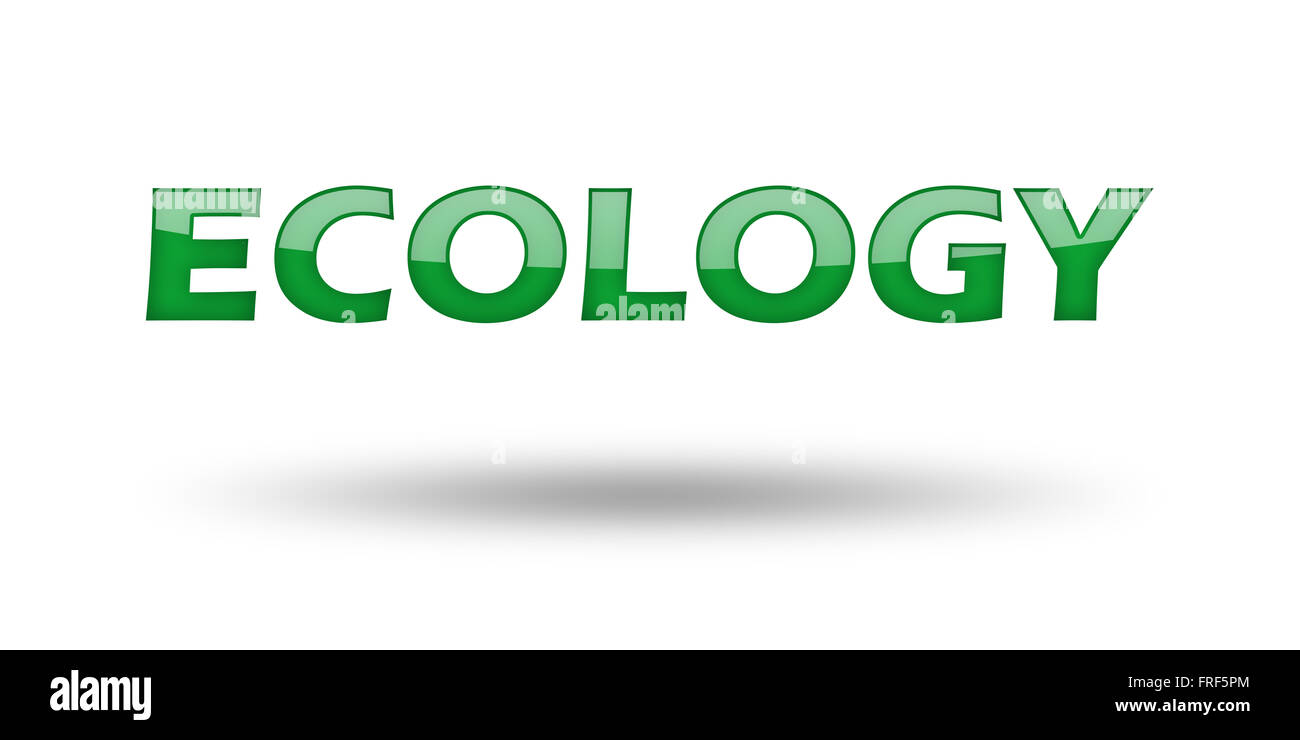 Word Ecology with green letters and shadow Stock Photo - Alamy