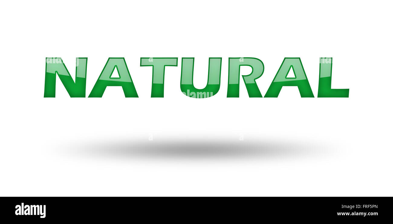 Word Natural with green letters and shadow Stock Photo - Alamy