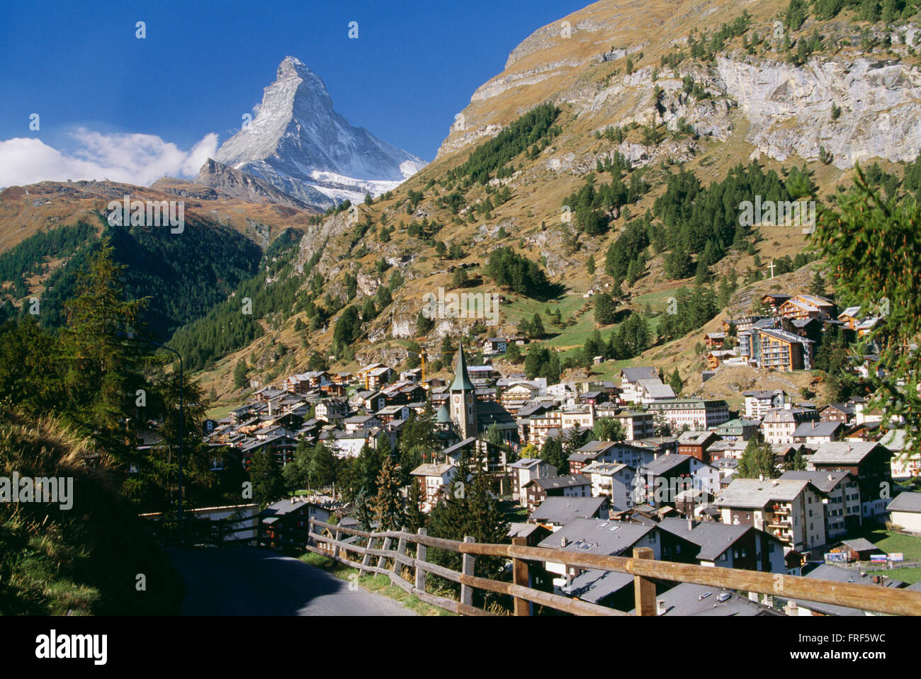 Overview of Zermatt and the Matterhorn, Zermatt, Switzerland Stock ...