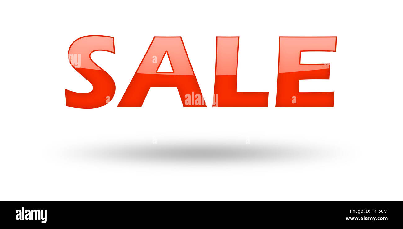 Text SALE with red letters and shadow Stock Photo - Alamy