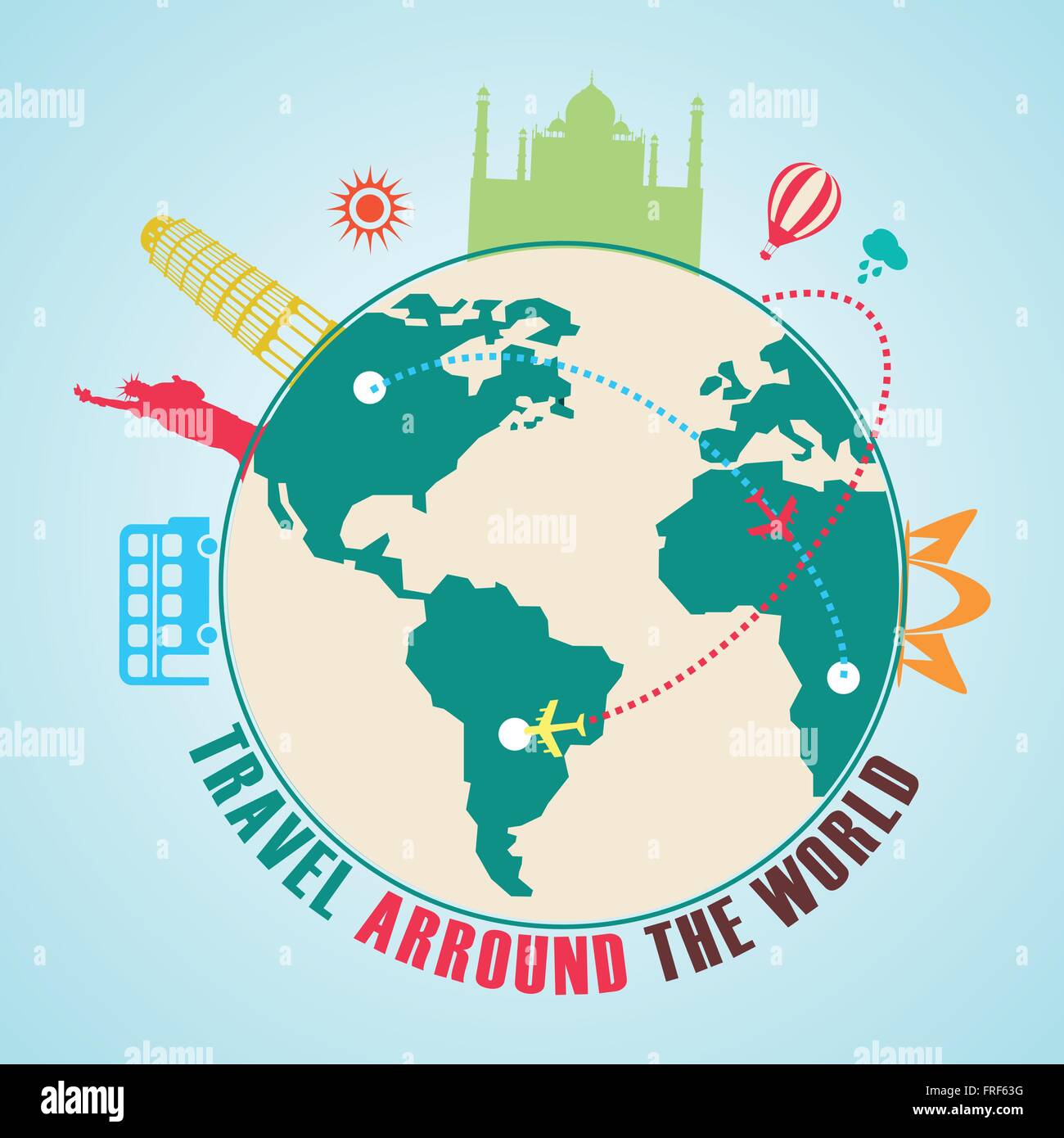 World travel flat design vector illustration Stock Vector Image & Art ...