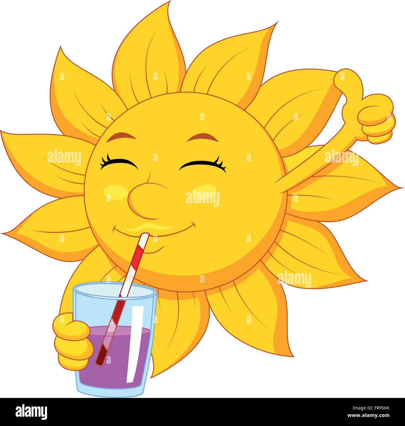 Sun cartoon character drink Stock Vector Image & Art - Alamy