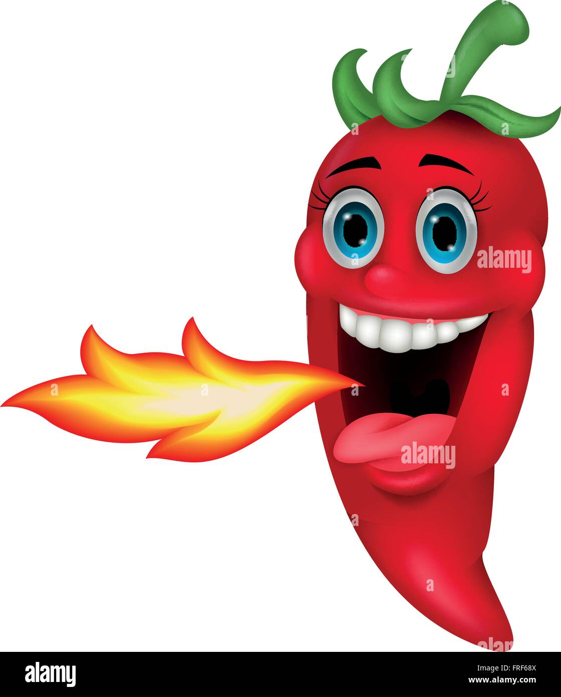 Chili Cartoon Character Breathing Fire Stock Vector Image & Art - Alamy