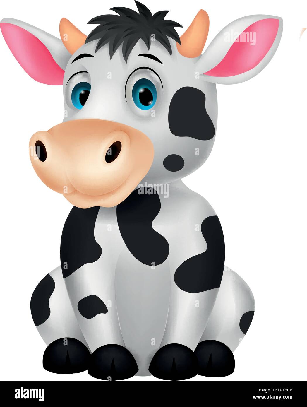Cute cow cartoon sitting Stock Vector Image & Art - Alamy