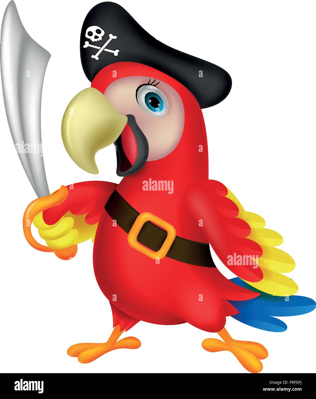 Red pirate with parrot Stock Vector Images - Alamy