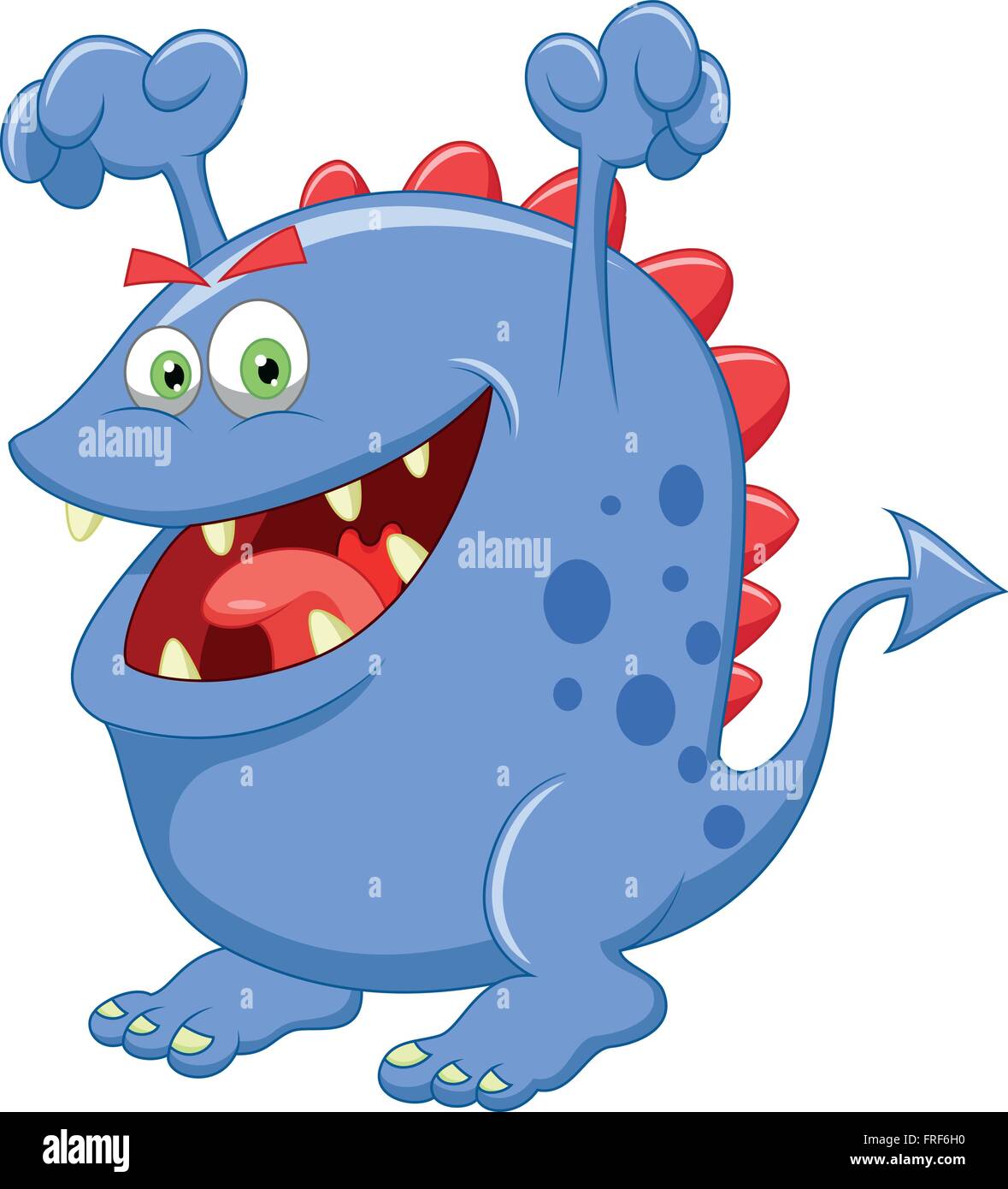 Cute blue monster cartoon Stock Vector Image & Art - Alamy