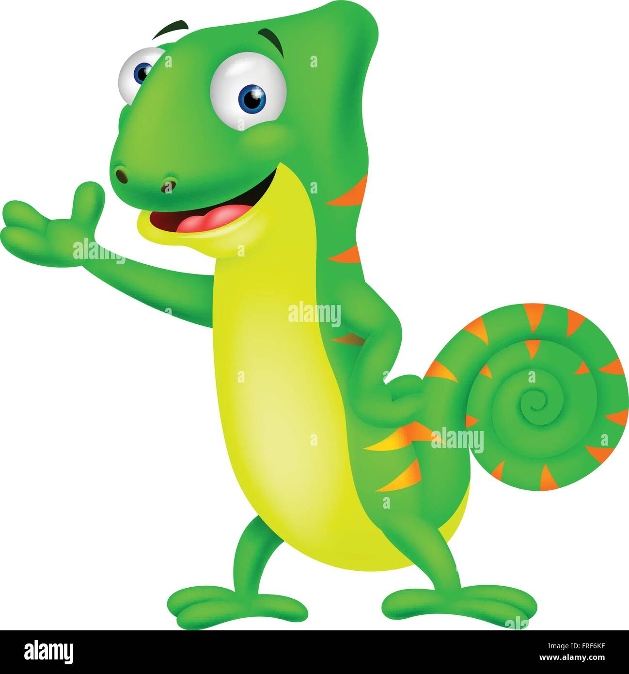 Cartoon cute chameleon waving hand hi-res stock photography and images ...