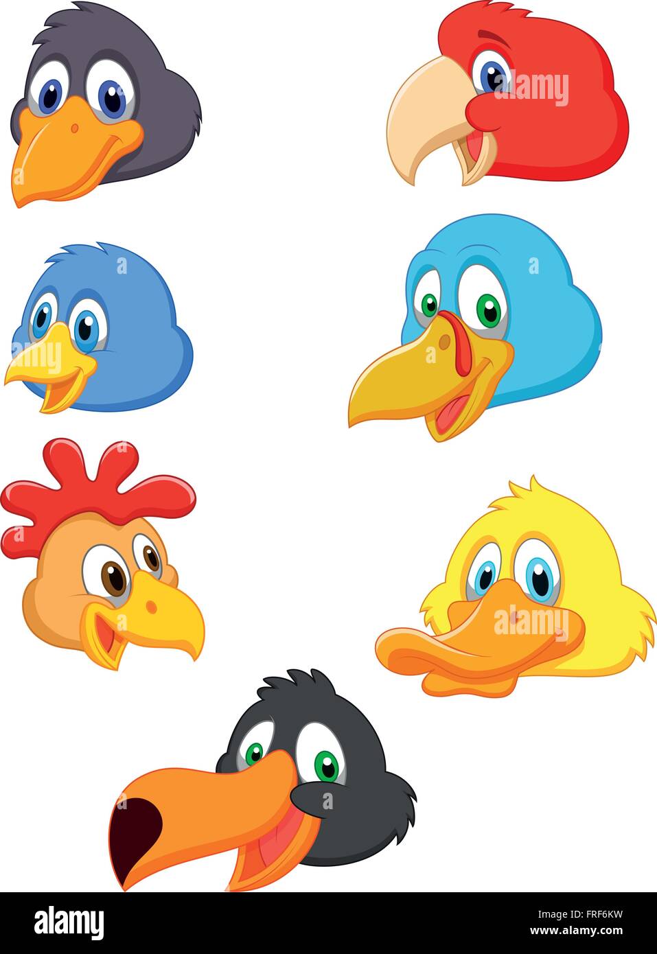 Bird head cartoon collection Stock Vector Image & Art - Alamy