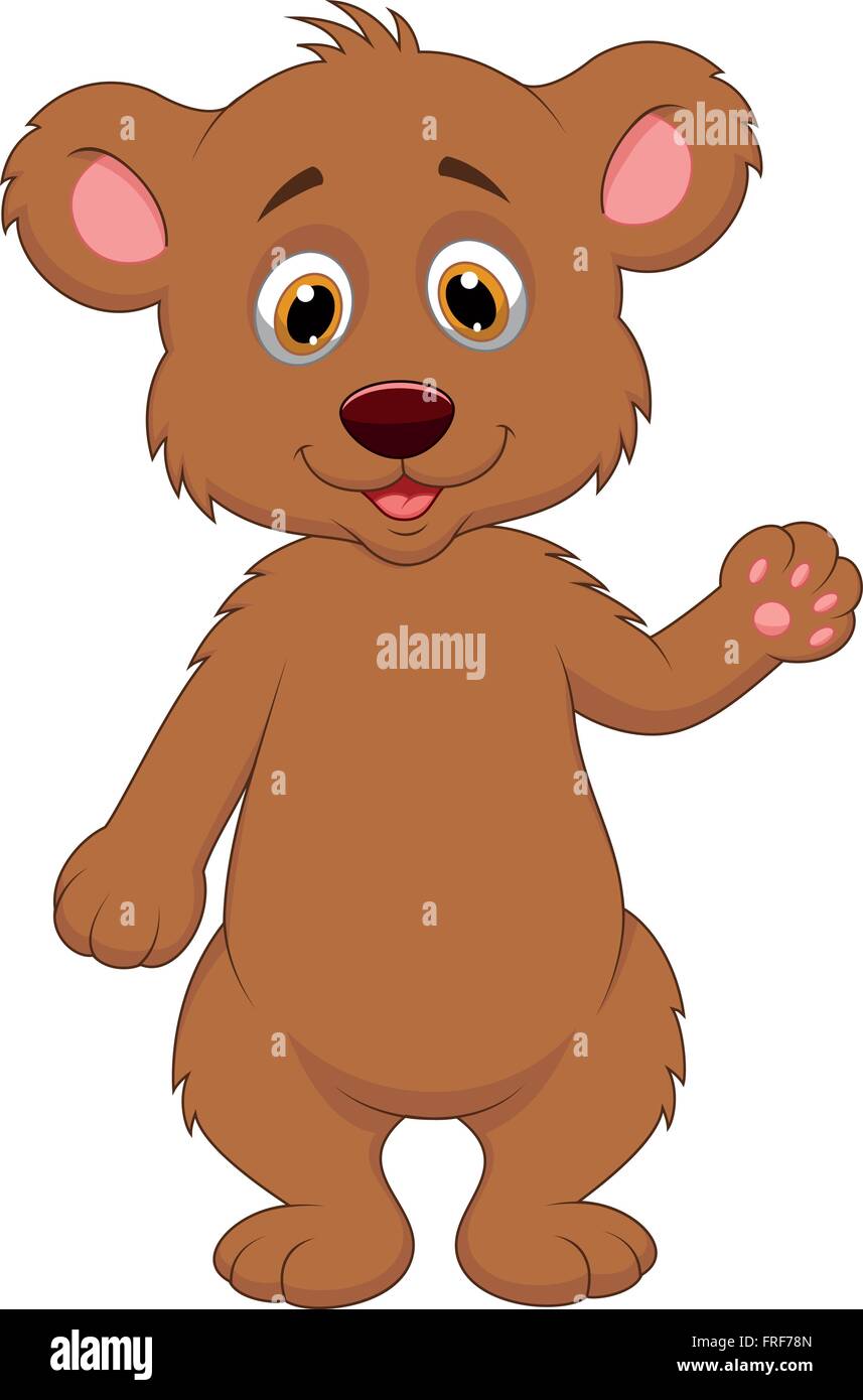 Cute baby bear waving hand Stock Vector Image & Art - Alamy