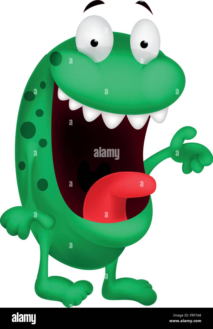 Cute green monster cartoon Stock Vector Image & Art - Alamy