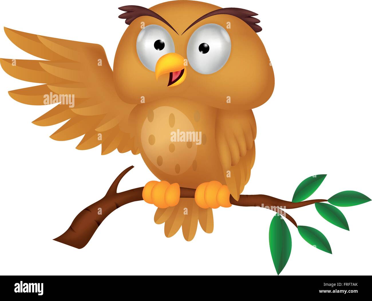 Cute owl cartoon waving Stock Vector Image & Art - Alamy