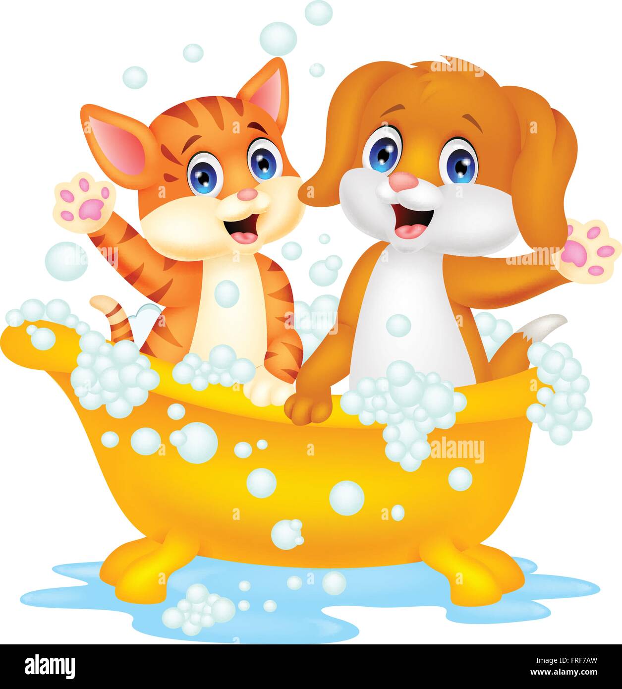Cat domestic bathing Stock Vector Images - Alamy