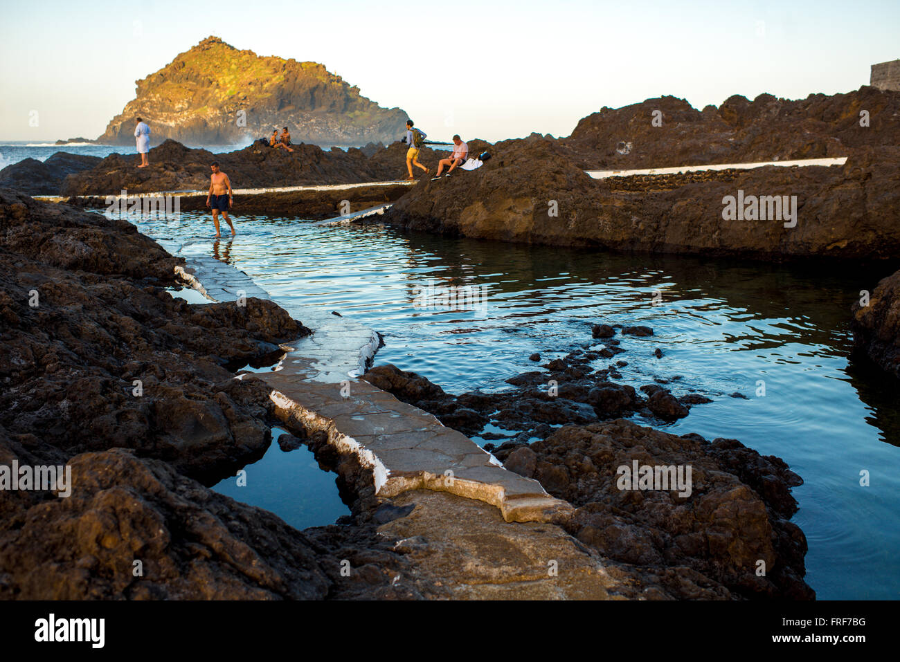 GARACHICO, TENERIFE island, SPAIN - DECEMBER 16, 2015: Natural volcanic ...
