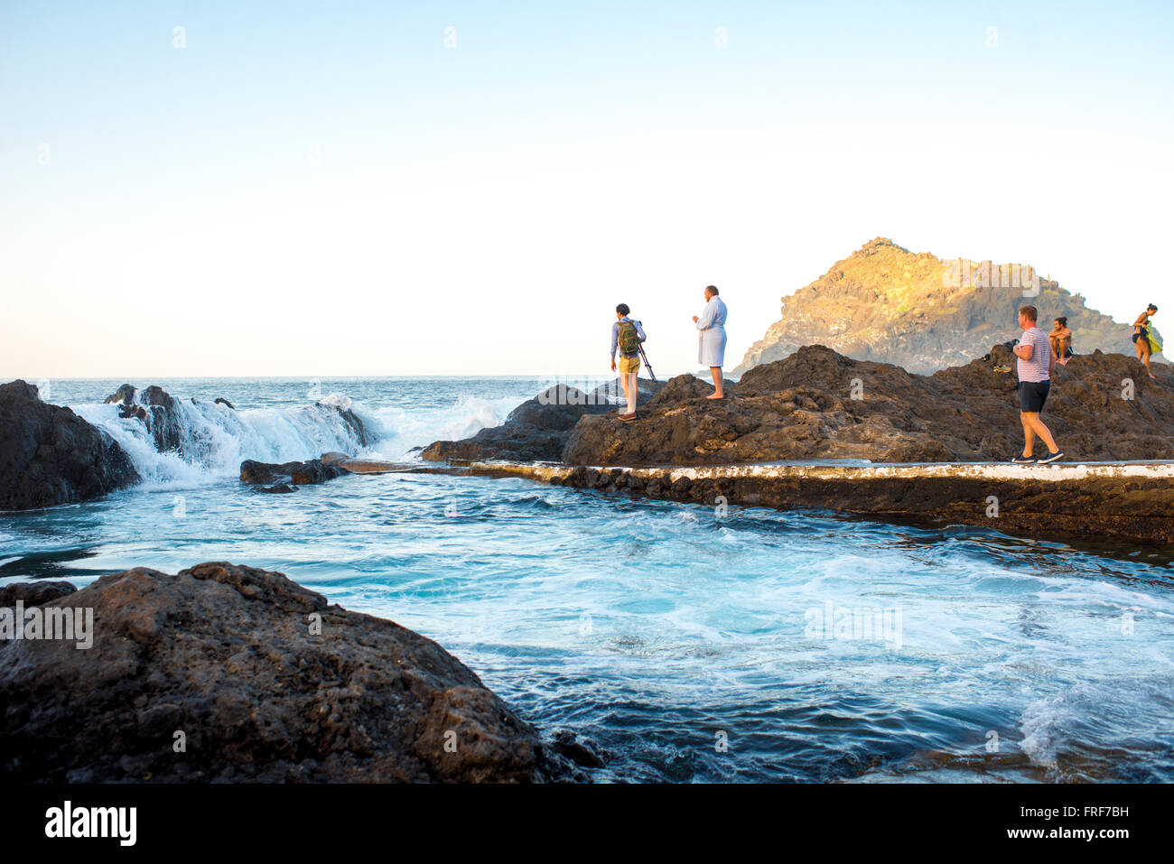 GARACHICO, TENERIFE island, SPAIN - DECEMBER 16, 2015: Natural volcanic ...