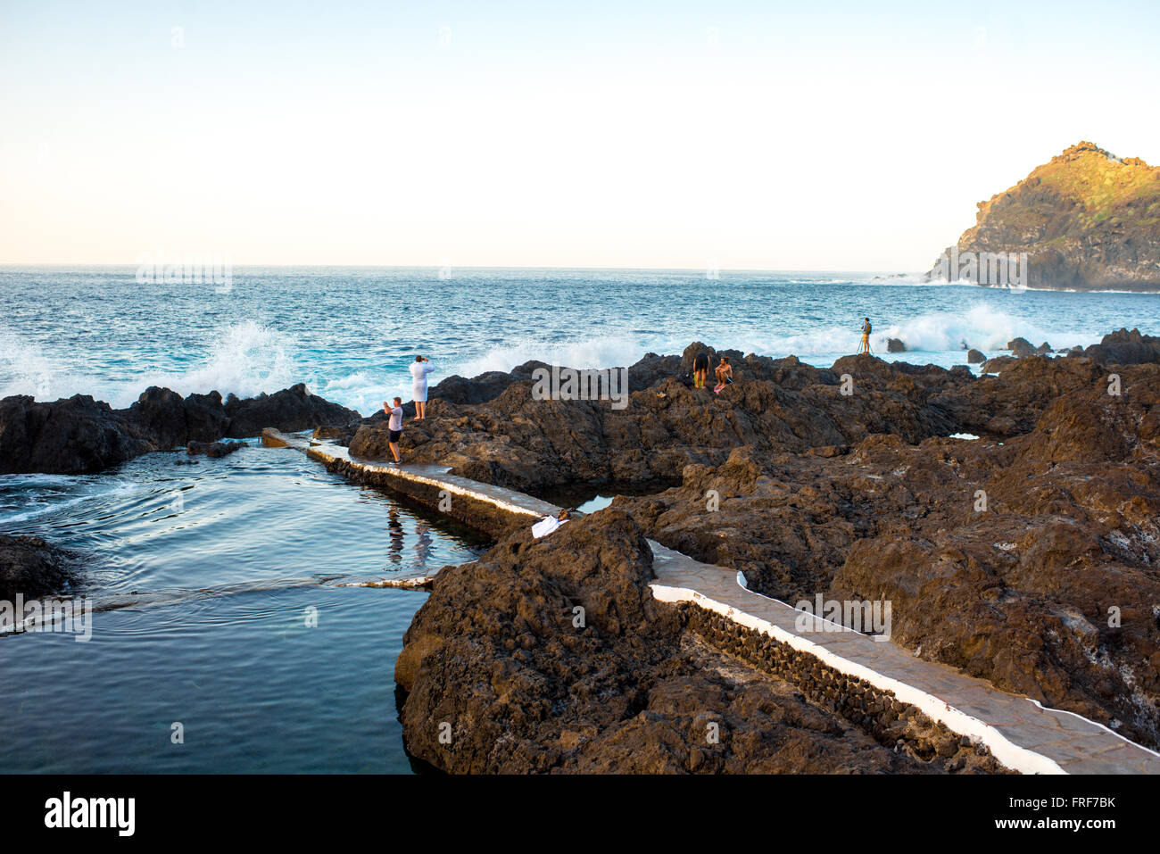 GARACHICO, TENERIFE island, SPAIN - DECEMBER 16, 2015: Natural volcanic ...