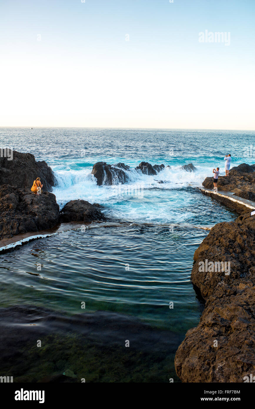 GARACHICO, TENERIFE island, SPAIN - DECEMBER 16, 2015: Natural volcanic ...