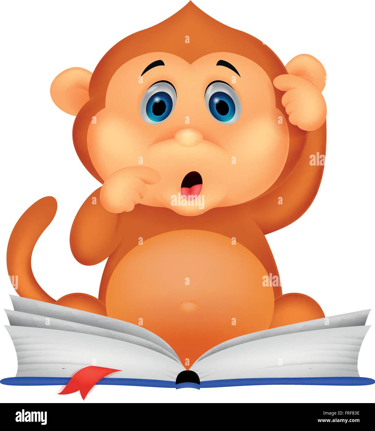 Monkey Reading Clipart