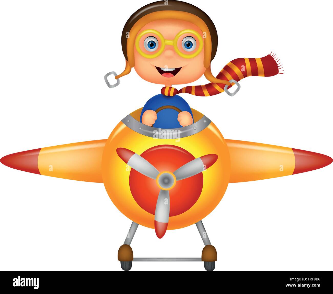 Little Boy Operating a Plane Stock Vector Image & Art - Alamy