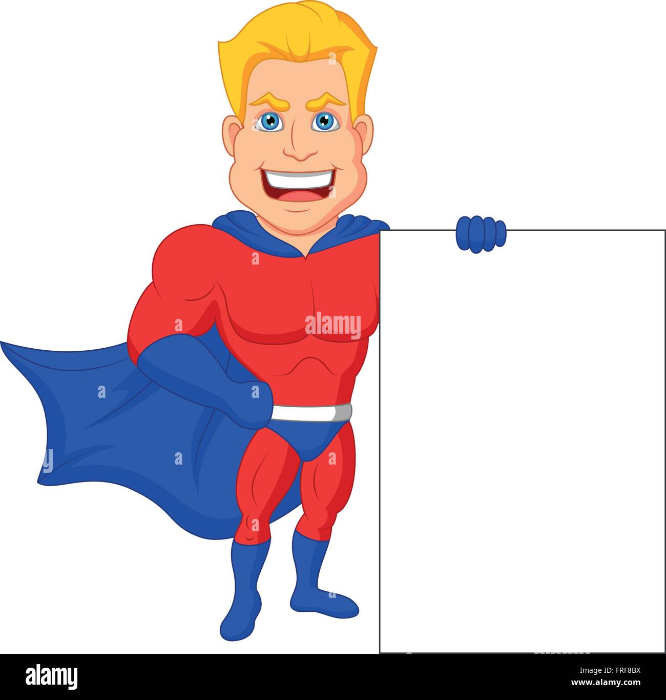 Superhero cartoon with blank sign Stock Vector Image & Art - Alamy