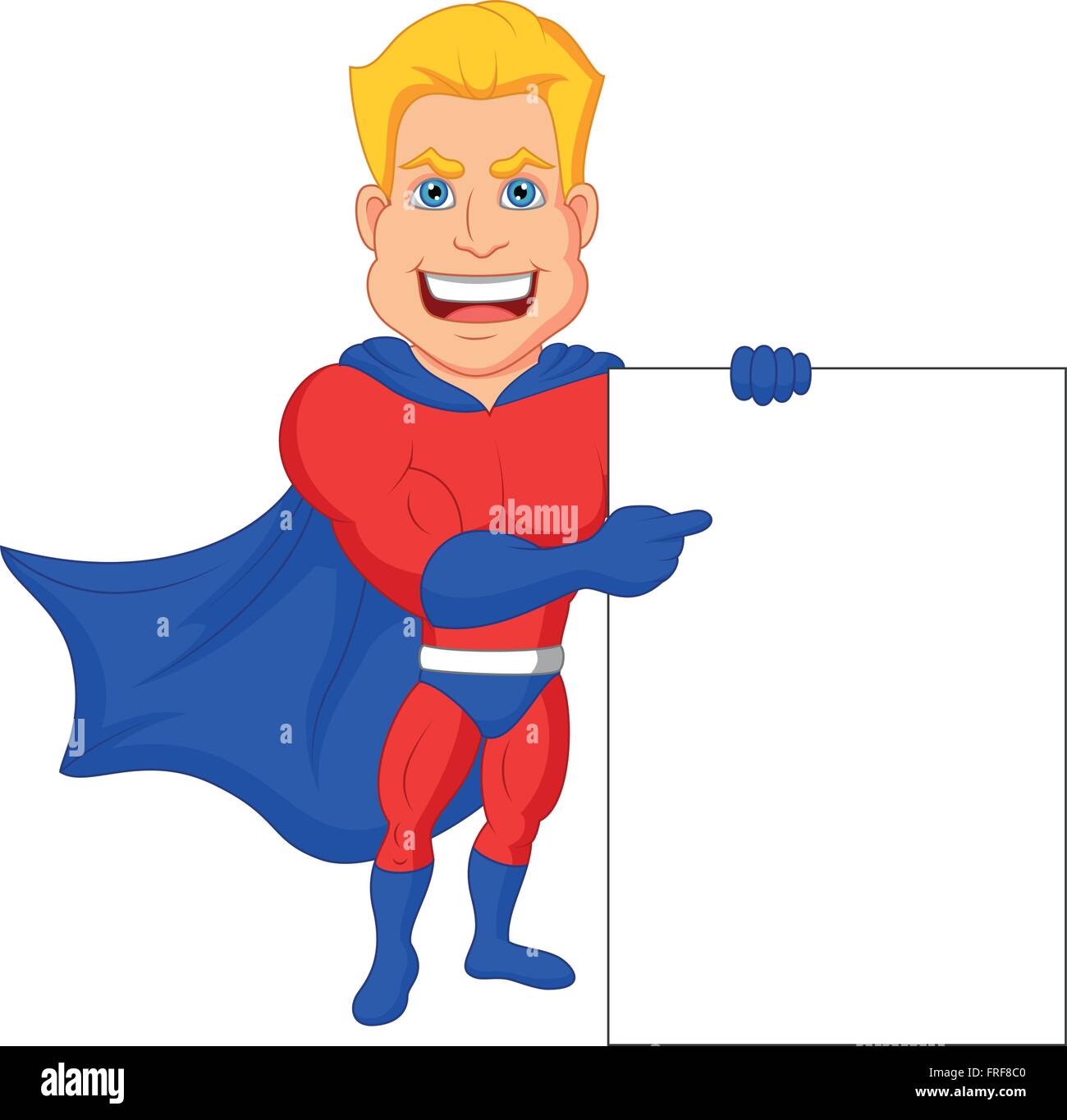 Superhero cartoon with blank sign Stock Vector Image & Art - Alamy