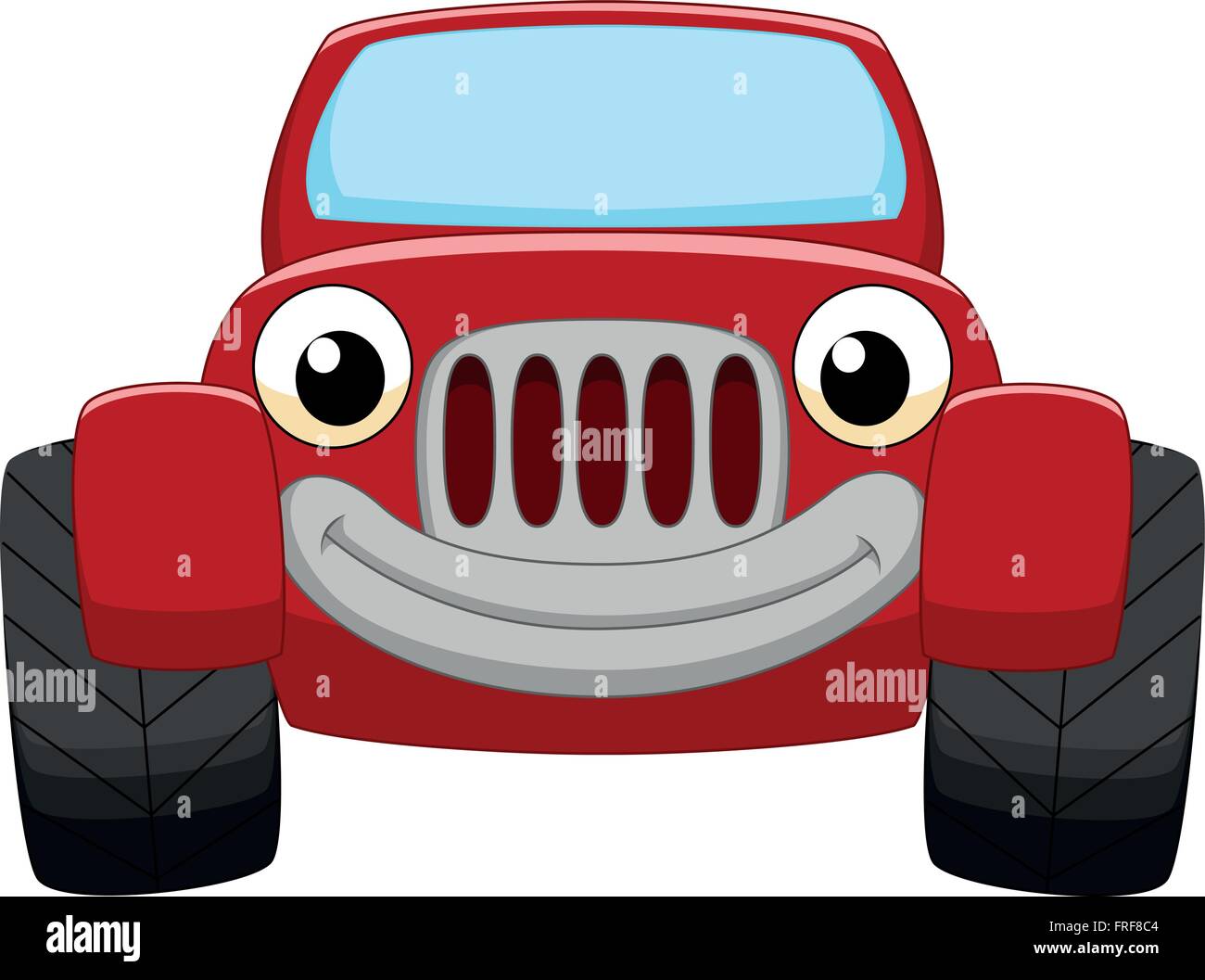 red car cartoon on a white background Stock Vector Image & Art - Alamy