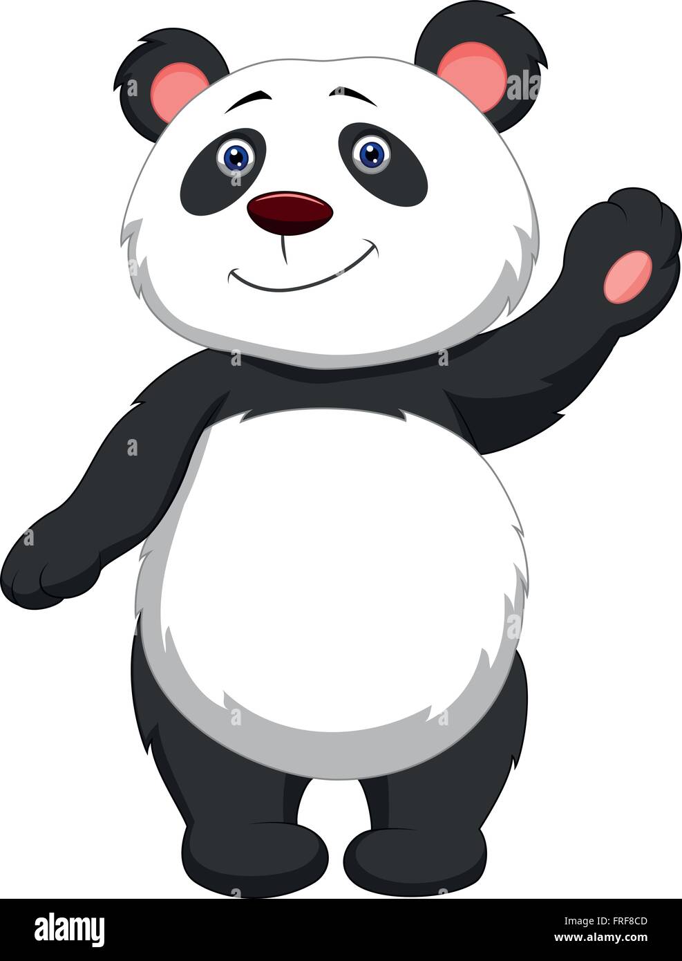 Cute Panda Cartoon Waving Hand Stock Vector Image And Art Alamy