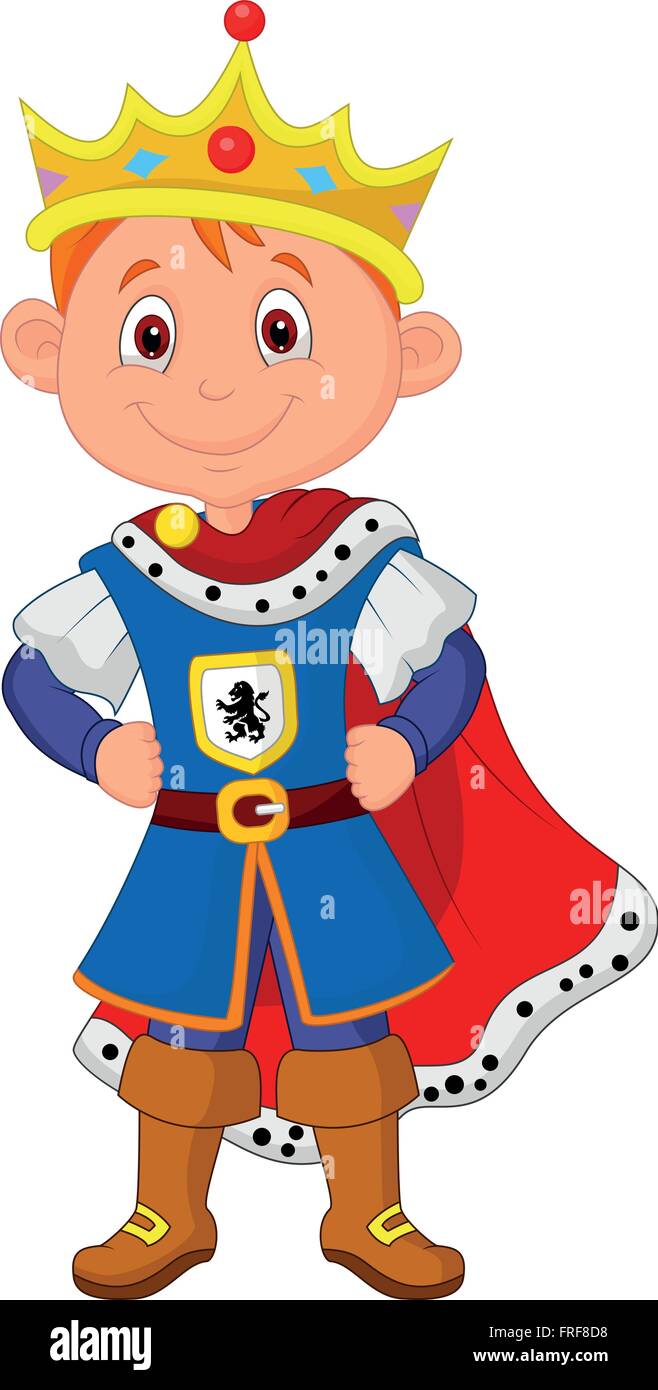 Cute boy with king costume Stock Vector Image & Art - Alamy
