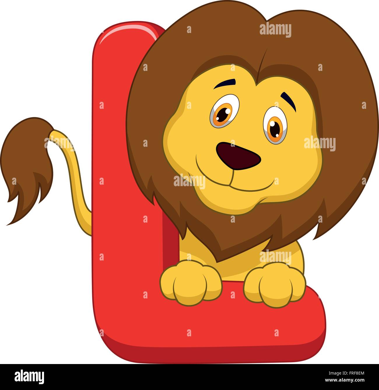 L lion cartoon illustration hi-res stock photography and images - Alamy