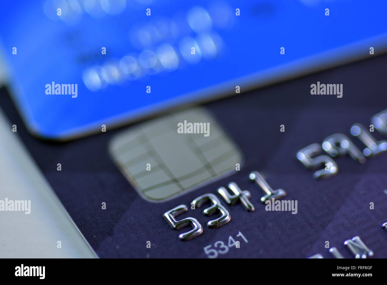 Close up Credit card from different banks with chip Stock Photo - Alamy