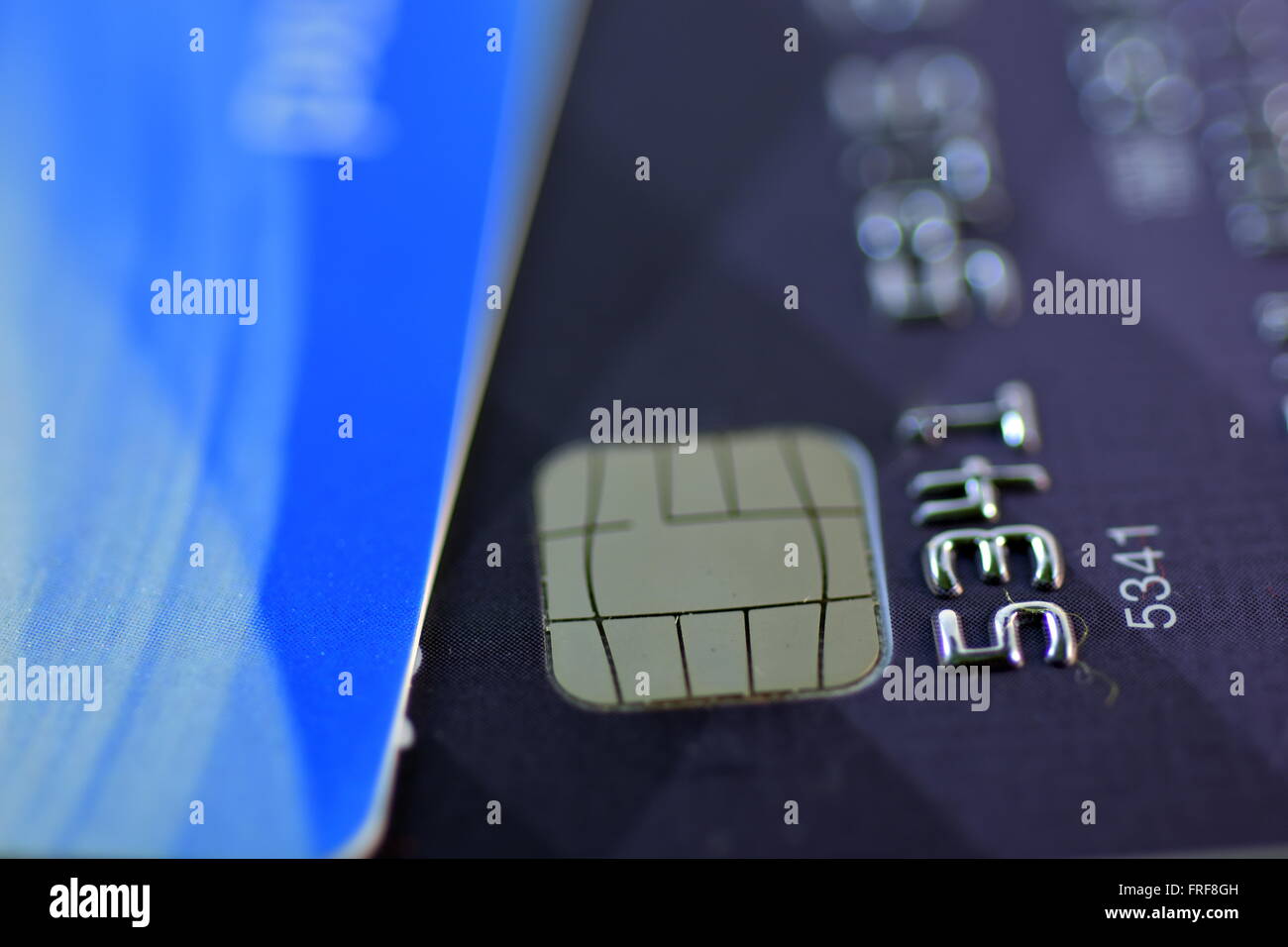 Close up Credit card from different banks with chip Stock Photo - Alamy