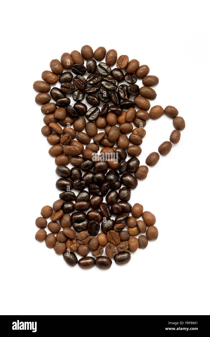 cup of hot coffee made form single coffee beans Stock Photo - Alamy