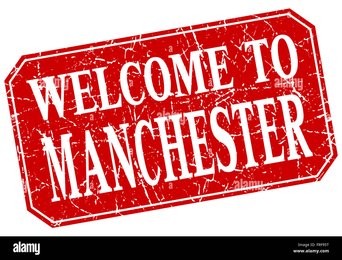 welcome to Manchester red square grunge stamp Stock Photo - Alamy
