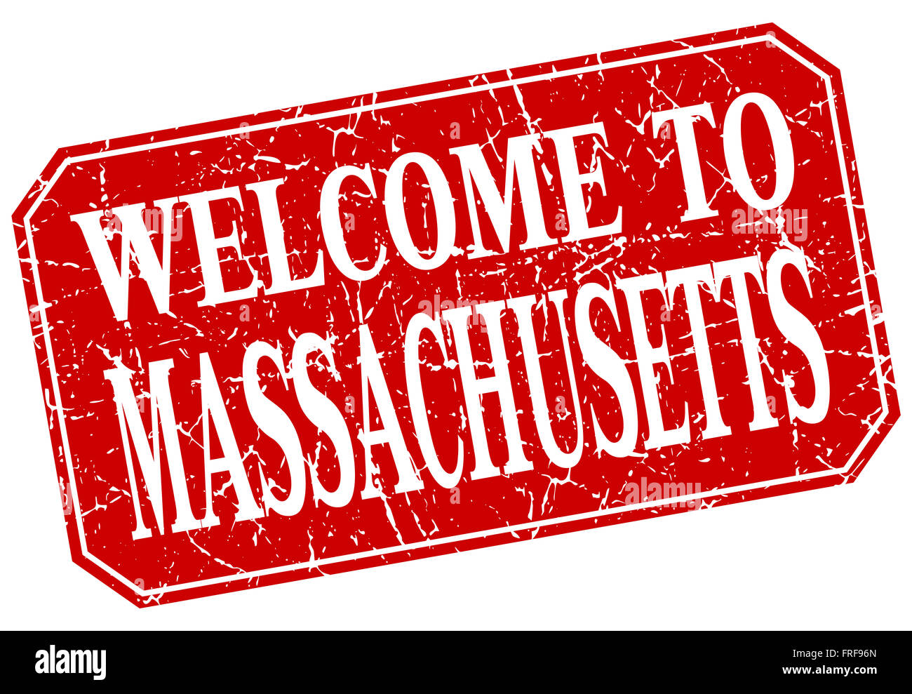 welcome to Massachusetts red square grunge stamp Stock Photo - Alamy