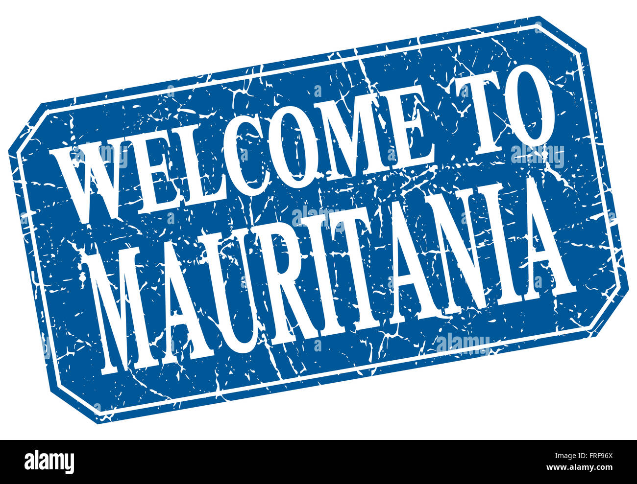 welcome to Mauritania blue square grunge stamp Stock Photo - Alamy