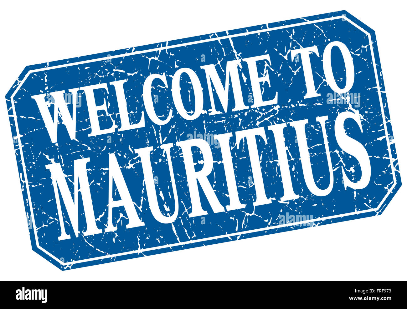 welcome to Mauritius blue square grunge stamp Stock Photo - Alamy