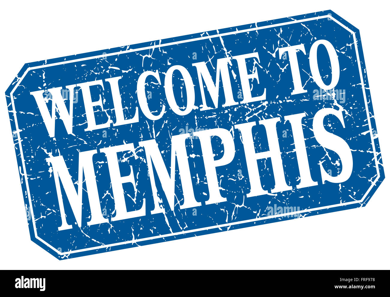 welcome to Memphis blue square grunge stamp Stock Photo - Alamy