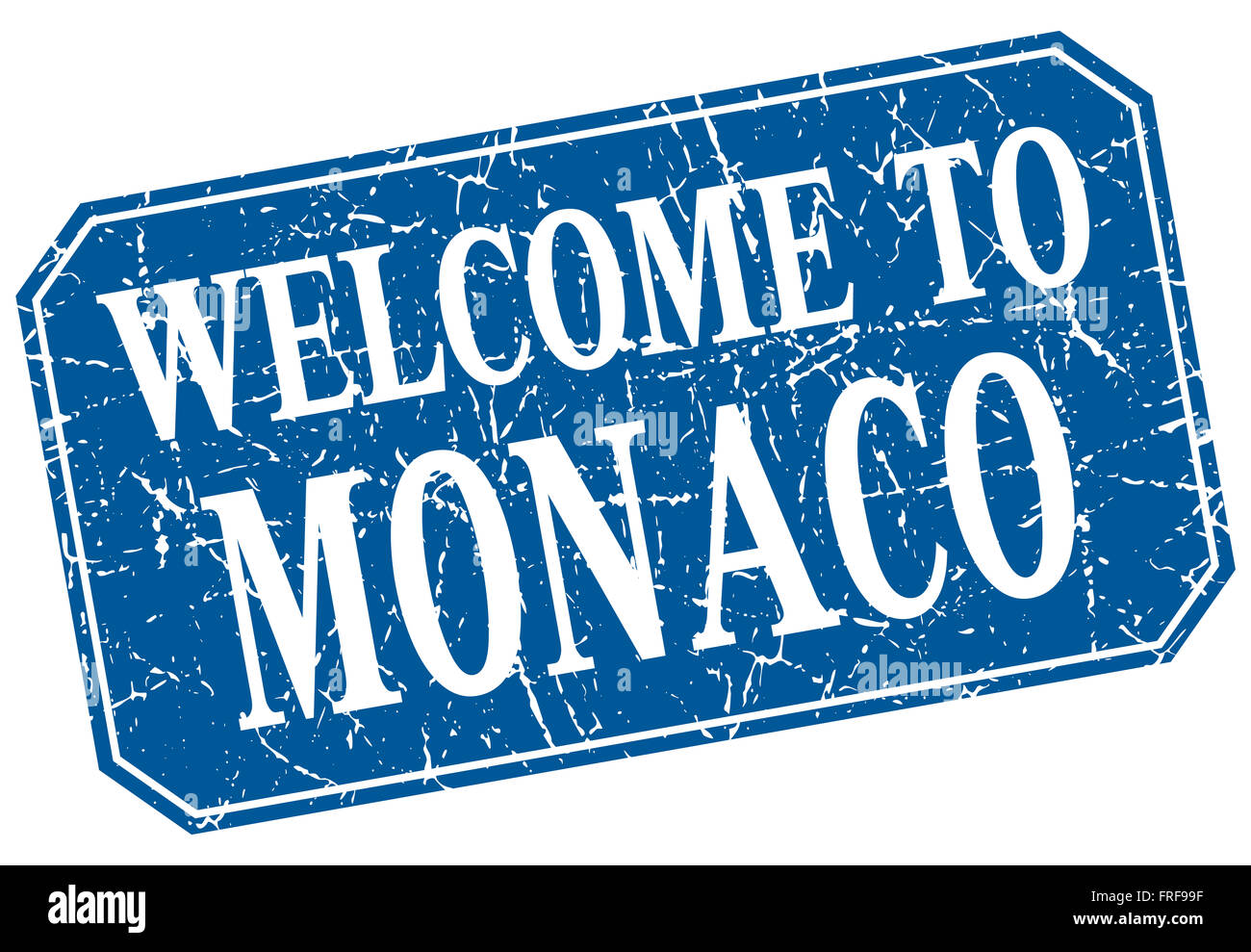 welcome to Monaco blue square grunge stamp Stock Photo - Alamy