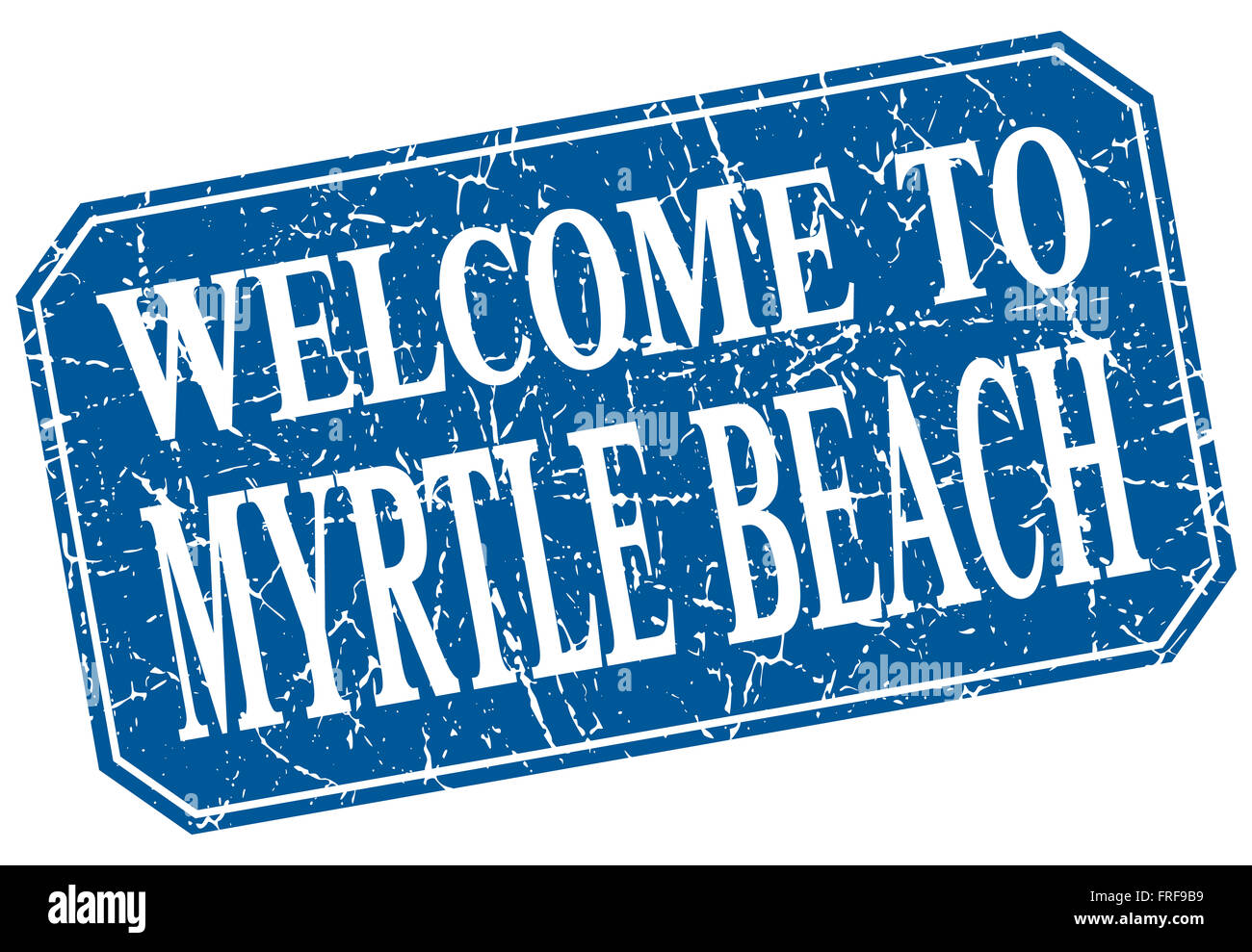 welcome to Myrtle Beach blue square grunge stamp Stock Photo - Alamy