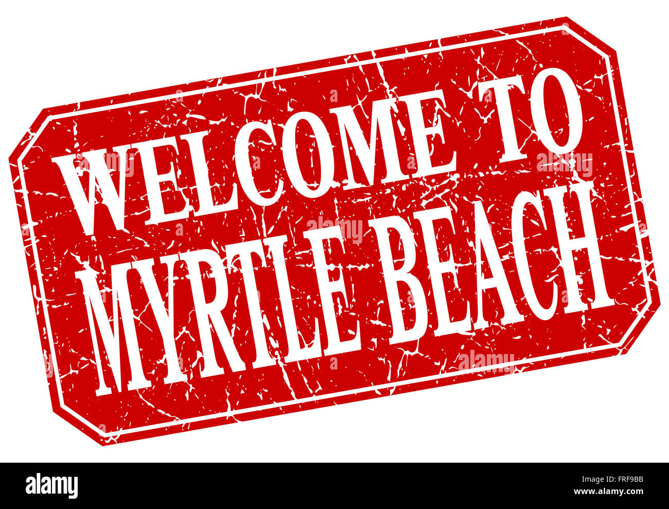 welcome to Myrtle Beach red square grunge stamp Stock Photo - Alamy