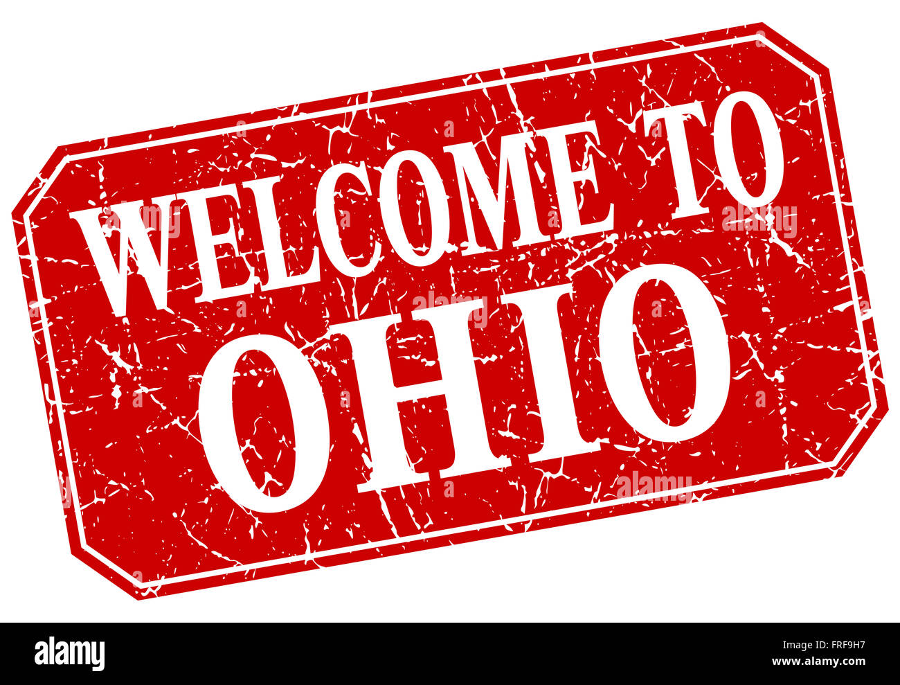 welcome to Ohio red square grunge stamp Stock Photo - Alamy