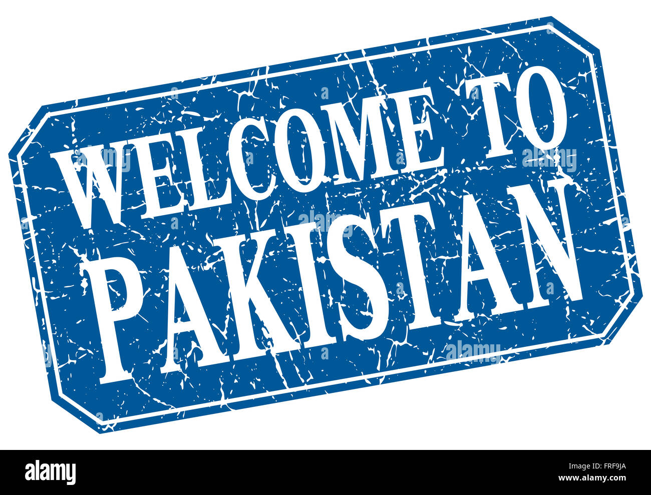 welcome to Pakistan blue square grunge stamp Stock Photo - Alamy