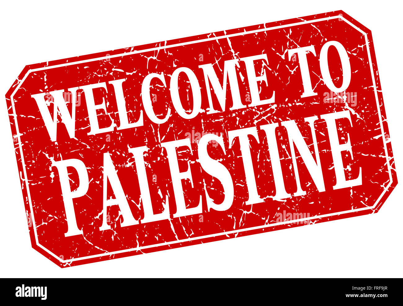 welcome to Palestine red square grunge stamp Stock Photo - Alamy