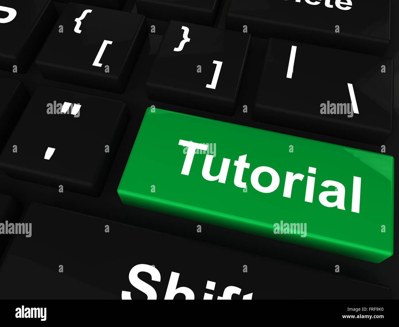 3d keyboard with tutorial button Stock Photo - Alamy