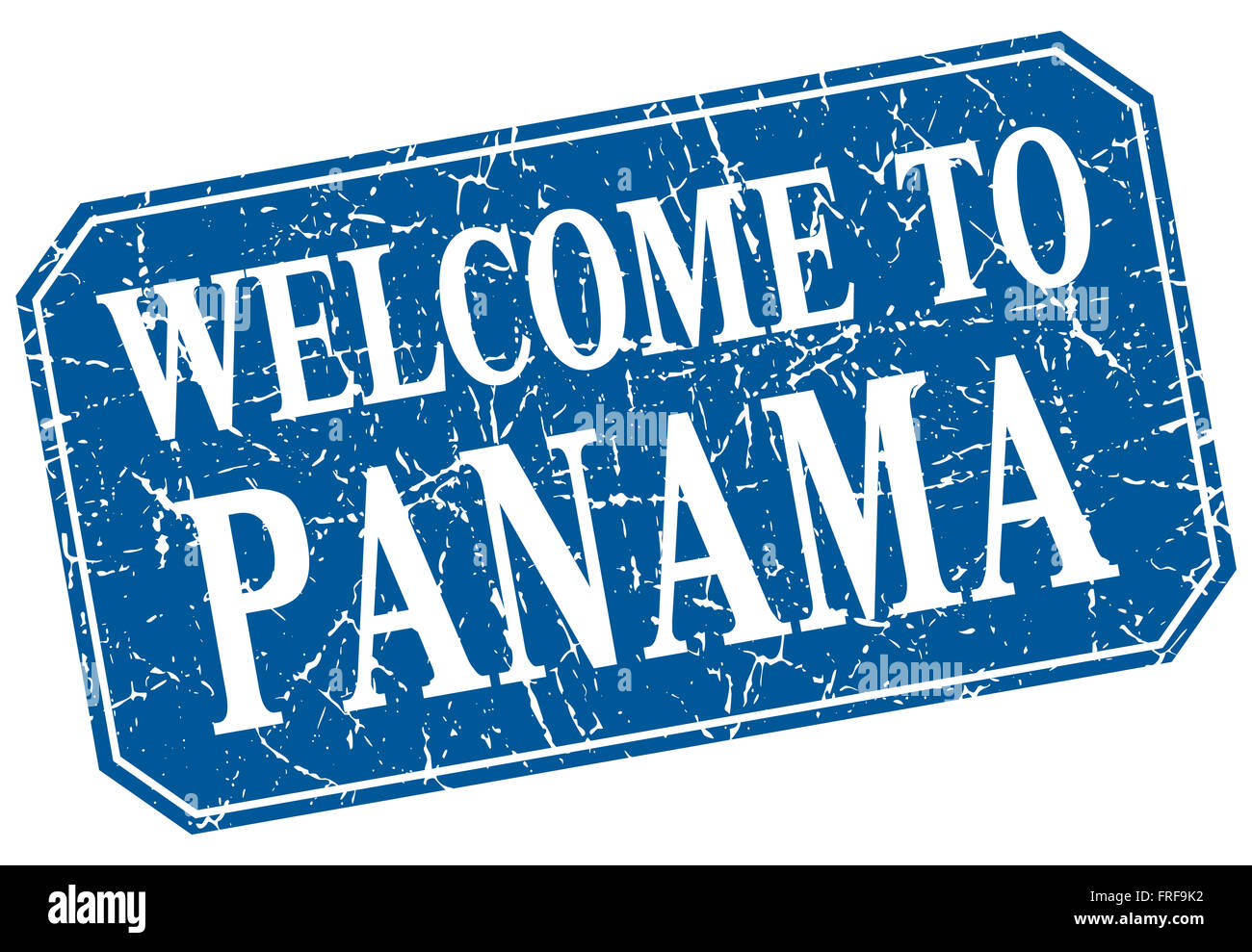 welcome to Panama blue square grunge stamp Stock Photo - Alamy