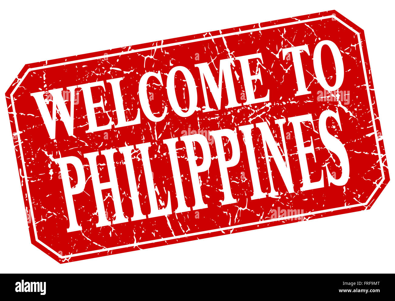 welcome to Philippines red square grunge stamp Stock Photo - Alamy