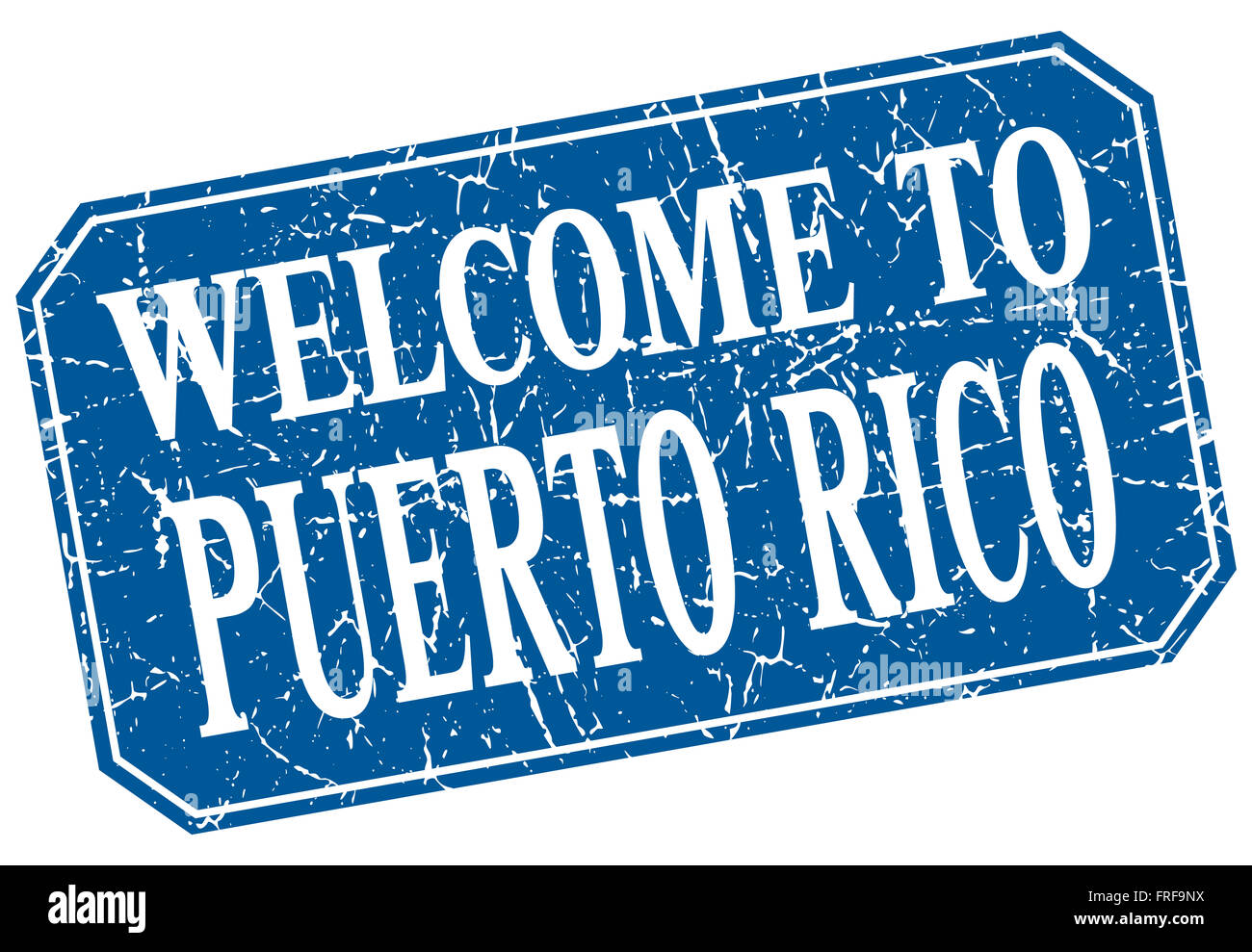 welcome to Puerto Rico blue square grunge stamp Stock Photo - Alamy